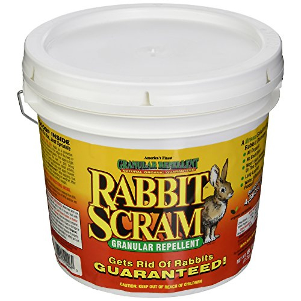 Enviro Pro 11006 Rabbit Scram Repellent Granular White Pail, 6 Pounds