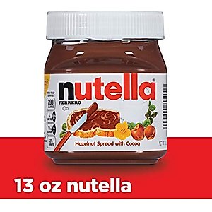 Ferrero Nutella Hazelnut Spread, Perfect Topping for Pancakes, 13 Oz Jar