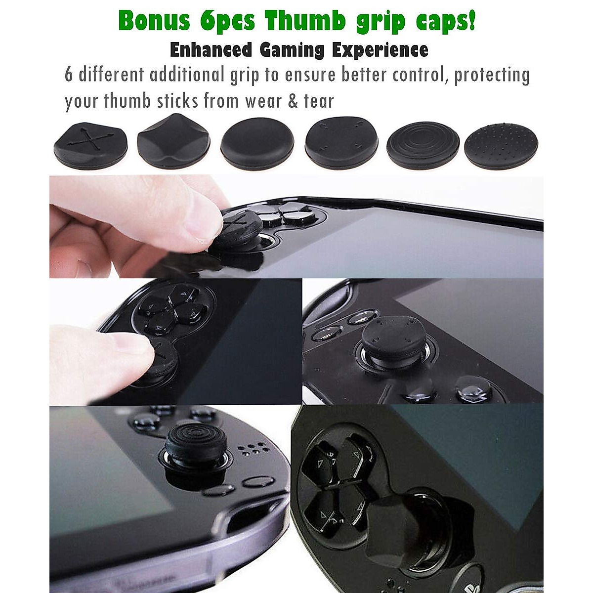 BATSOEASY 3.9ft USB Charger Cable Compatible with PS Vita, Charging Cable Data Cord Compatible with PlayStation Vita 1000 PSV with 6pcs Thumb Grip Caps (Only Compatible with PS Vita 1000 Models)