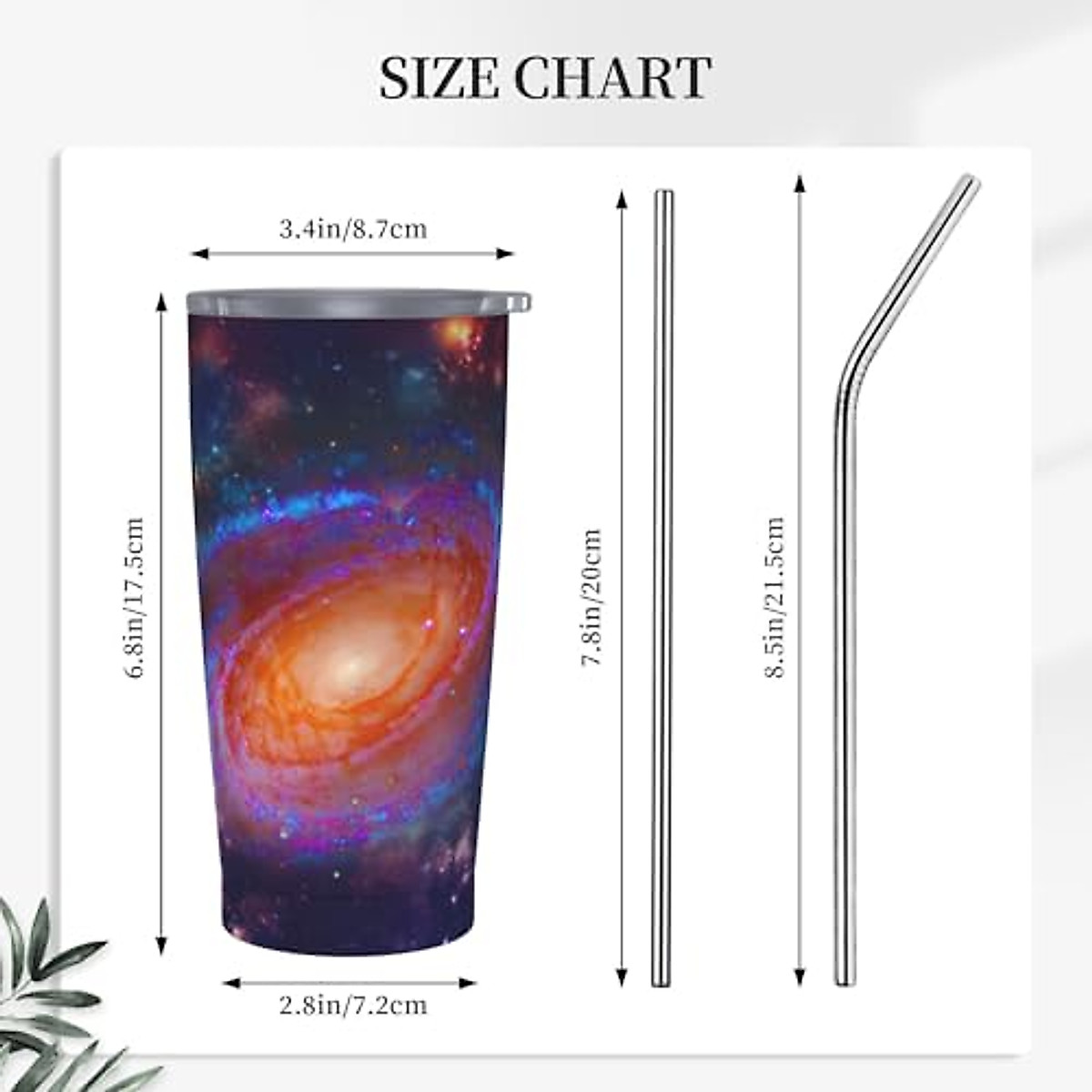 IYERSKD Moon Starry Galaxy 20 oz Stainless Steel Tumbler Vacuum Insulated Leakproof Travel Mug for Car Office Gym