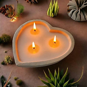 BestySuperStore 6” Heart Shaped Wooden Bowl Lavender Scented Soy Wax Candle - 3 Wicks 5 oz Decorative Dough Bowls Candles for Anniversary Engagement Wedding Birthday Valentine Christmas Gifts