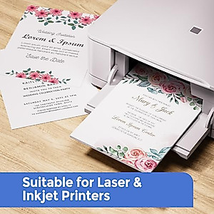 CreGear 25 Sheets White Cardstock 8.5 x 11 Cardstock Paper, Thick Cardstock 92lb/250gsm Card Stock Printer Paper, Card Stock Printer Paper for Card Making, Invitations, Menus, Scrapbooking