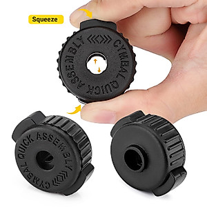 Facmogu 6PCS Black Plastic Cymbal Nuts, 8mm Quick-set Cymbal Nut for Percussion Drum Kit, Quick Release Cymbal Nut & Cymbal Mate for Percussion Replacement Kitparts