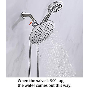 G-Promise Solid Metal Shower Arm Diverter with Handshower Mount for Hand Held Showerhead and Fixed Spray Head ∣ G 1/2 3-Way Bathroom Universal Shower System Replacement Part (Polished Chrome)