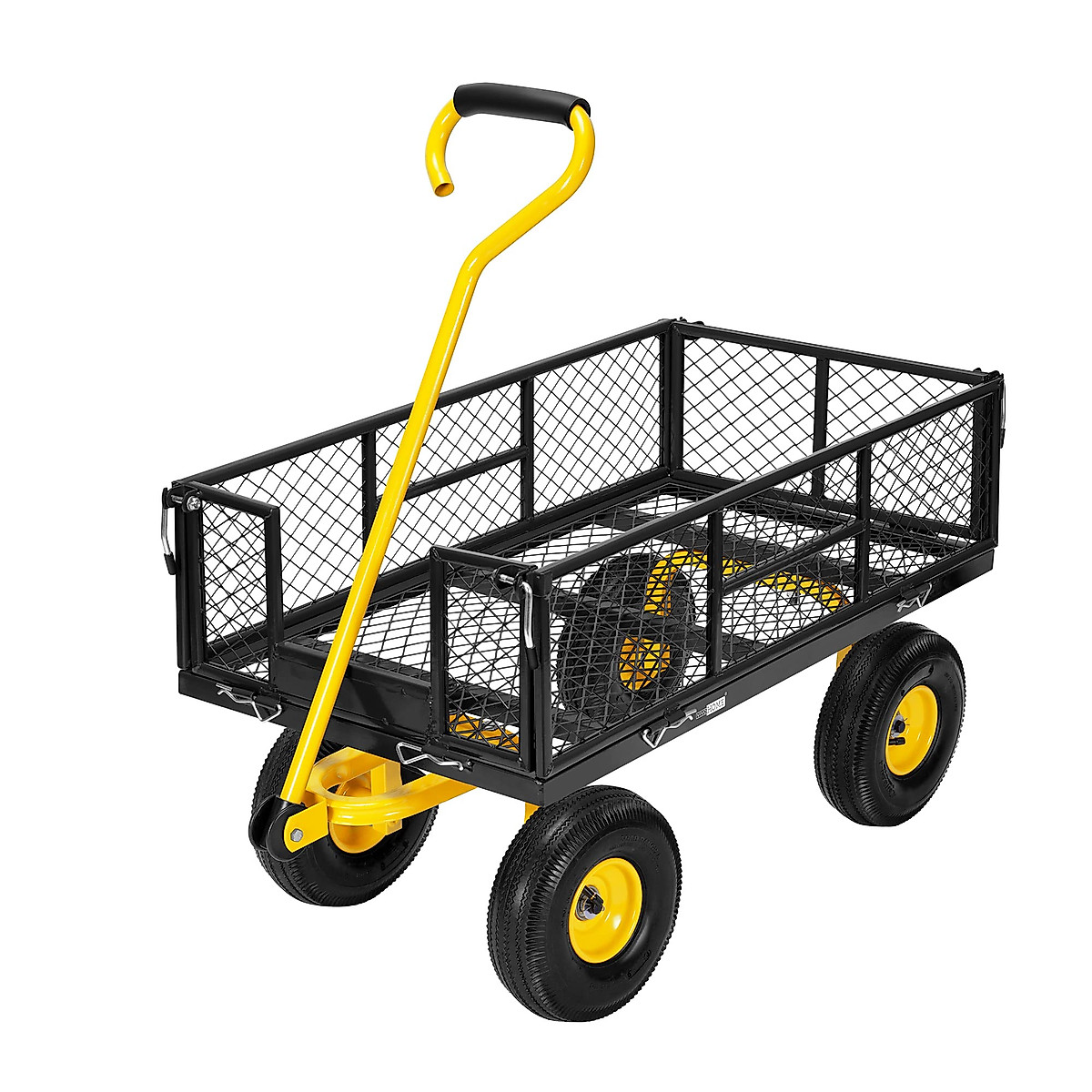 VIVOHOME Heavy Duty 880 Lbs Capacity Mesh Steel Garden Cart Folding Utility Wagon with Removable Sides and Wheels (Black) and Upgraded Heavy Duty 180 Lbs Collapsible Foldable Wagon Patio Garden Cart