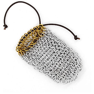 Mythrojan Chainmail DnD Dice Bag Drawstring Medieval Role Playing LARP Dice Pouch