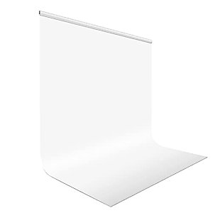 UTEBIT White Backdrop 5ft x 6.5ft Polyester Photo Booth Portrait Photography Booth Wrinkle Resistant Backdrops Sheet for Photography Studio, YouTube, Video and Television (Stand Not Include)