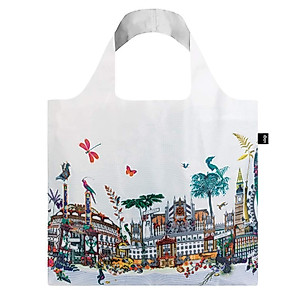 LOQI Kristjana S Williams Interiors Reusable Shopping Bags, (Set of 3), New York, London, Skyline