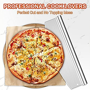 Supercenter Pizza Cutter Sharp Rocker Blade Stainless Steel Pizza Slicer Knife with Plastic Blade Cover, 14-inch Large Pizza Cutter Rocker for Kitchen Tool Accessories