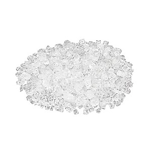 Fire Sense 62365 Premium Sparkling Reflective Tempered Fire Glass for Outdoor Fireplace Gas or Propane Fire Pits Easy to Install & Stimulate Viewing Experience - 10 Lbs - Crystal Clear