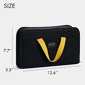 ARTIFY 48 Slot Canvas Marker Pen Organizer Bag, Carrying Case for School, Office, Travel & Storage with Zipper Pocket (C)