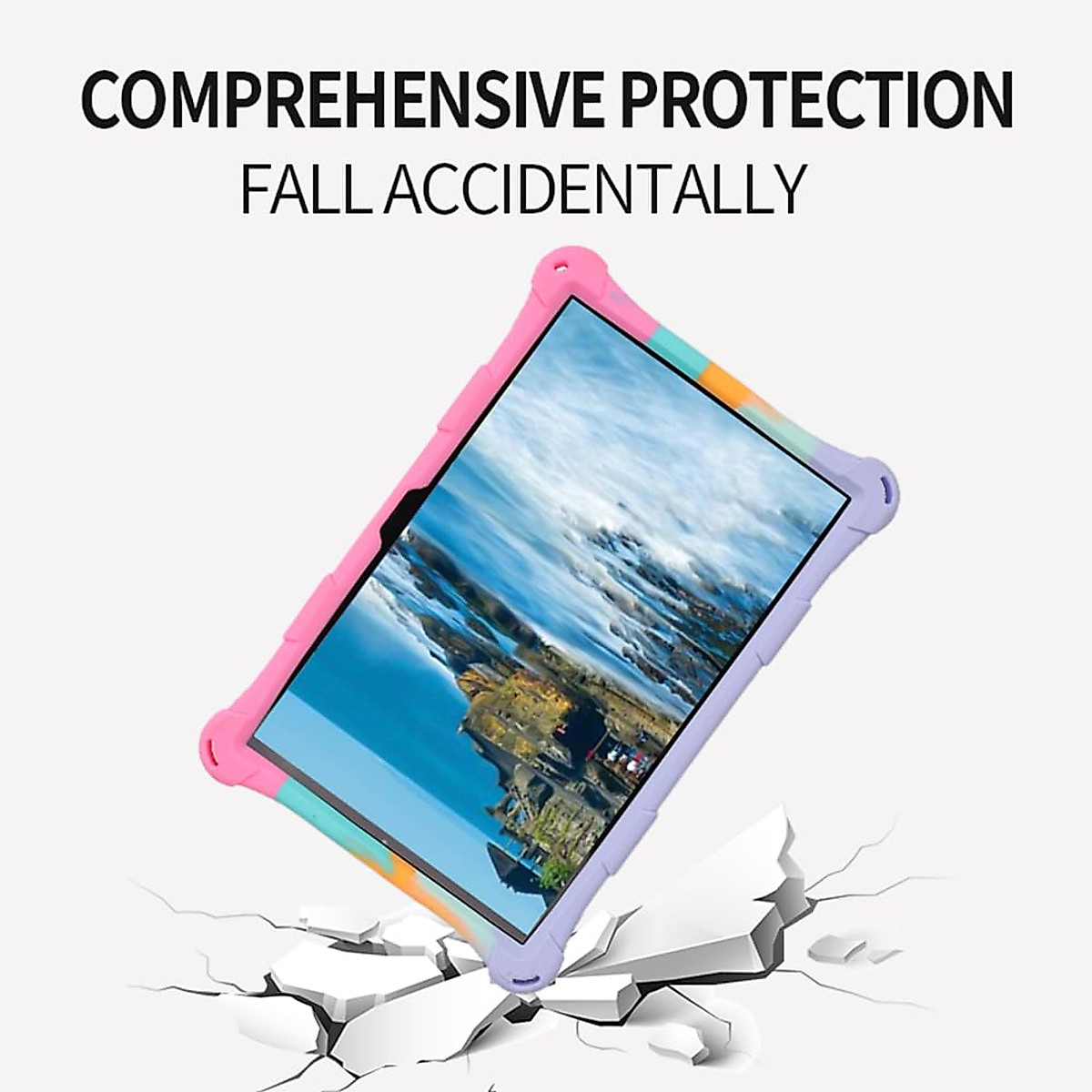 AIJAKO 10.4 Inch Silicone Case for TECLAST T40S Tablet, Protective Cover with Multi-Viewing Angles Stand Pencil Holder for TECLAST T40S/TECLAST T40 Pro/TECLAST T40/TECLAST T40 Plus/T40 5G, Pink Purple