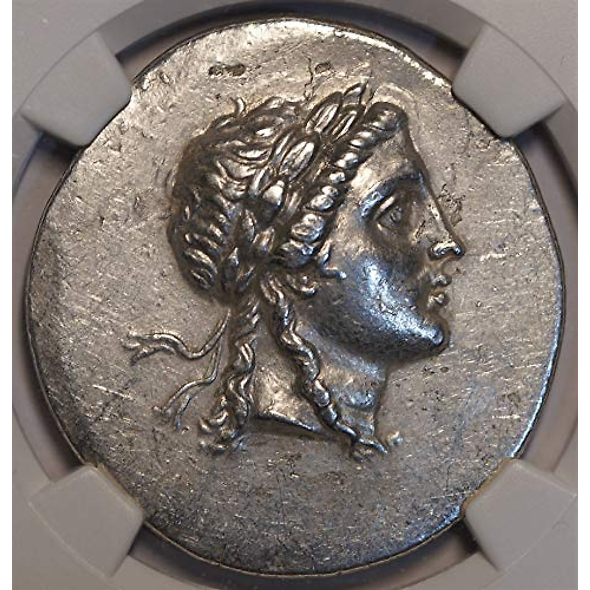 GR AEOLIS, MYRINA, 2nd Century BC Ancient Greek Antique Silver Coin AR Tetradrachm About Uncirculated NGC