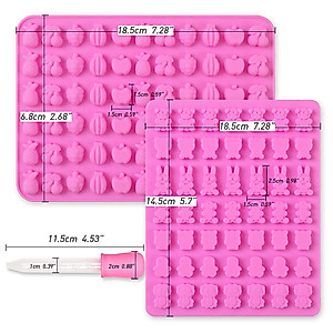 Cozihom Diverse Animal & Fruit Silicone Chocolate Candy Making Molds, Gummy Mold, Food Grade Silicone, 4 Pcs