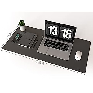 RENMTURE Dual-Sided Desk Pad, Natural Cork & PU Leather Large Mouse mats for Office and Home Work, Desk Protector Non-Slip, Waterproof, Easy Clean (Black, 36"x17")