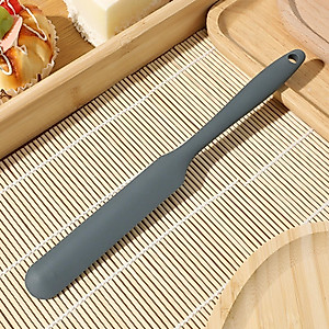 Kichvoe Baking Spatula Sourdough Starter Silicone Spatula Jar Spatulas Cake Cream Butter Spatulas Mixing Scraper Mixing Spoon Non-stick Flexible Baking Cooking Tool Grey
