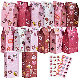 JOYIN 72 Pcs Valentines Day Paper Gift Bags 5x9.4 inch, Valentines Candy Bags, Goodie Bags for Valentine’s Day Party Favors Funny Gift Exchange Novelty Gift Giving Gift Wrapping