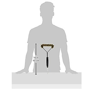 Brushtech B106C Wide-Faced 12-Inch Barbecue Grill Brush,White