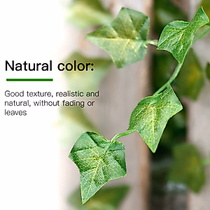 Qlarnaweer Artificial Fake Vines, 84Ft 12 Strands Artificial Ivy Leaf Greenery Garland Wall Decor Hanging Plants Foliage for Home Kitchen Garden Office Wedding Party