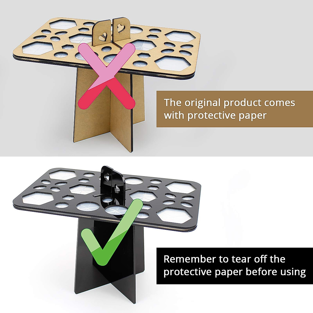 BEAKEY Makeup Brush Drying Rack, Collapsible Acrylic Makeup Brush Holder, Makeup Brush Dryer stand with 28 Holes, for Storing and Drying Various Sizes and Types of Brushes - Black