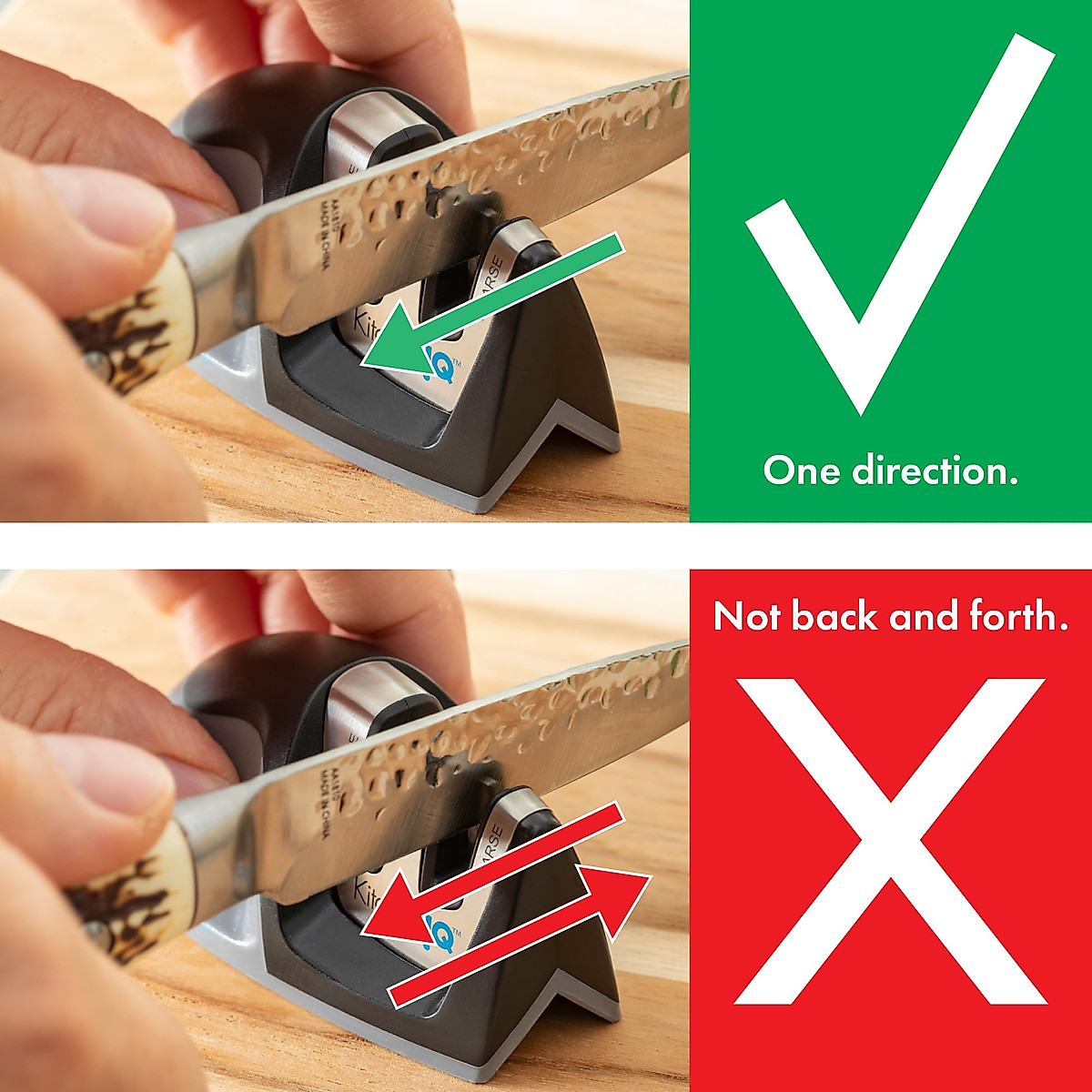 KitchenIQ 50009 Edge Grip 2-Stage Knife Sharpener, Black