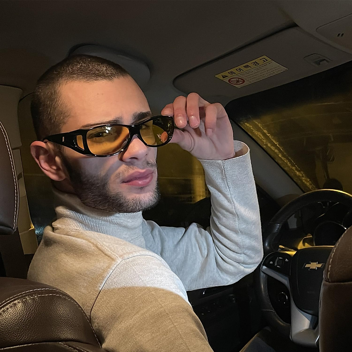 DUCO Night Vision Glasses for Driving at Dusk Rainy Day Anti Glare Fit Over Wrap Around Eyewear Glasses UV400 Polarized 8953Y