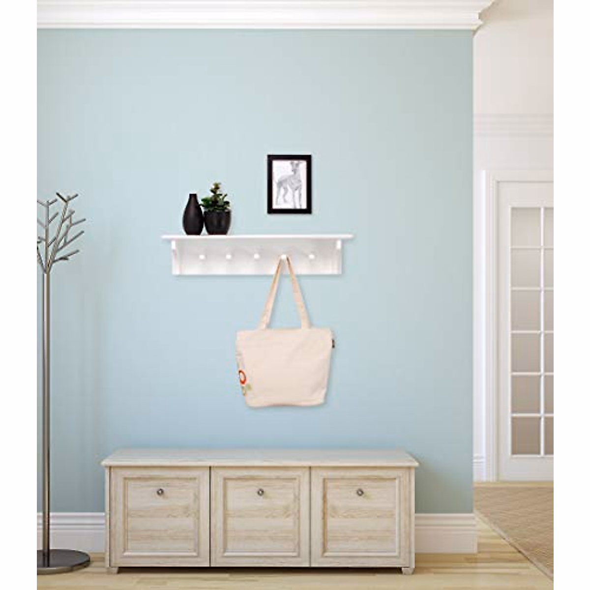 Kiera Grace 1-tier Kieragrace Traditional Floating-Shelves, 24 x 4.5 x 5.5 inches, White