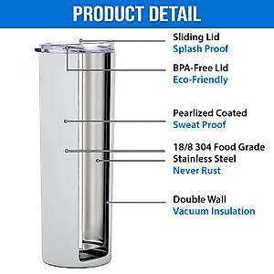 Hyturtle Personalized Picture Dog Mom Skinny Tumbler Gifts for Dog Lover Owner on Valentine's Day Birthday Mother's Day Christmas - Dog Pawprint Custom Photo 20oz Stainless Steel Skinny Tumbler