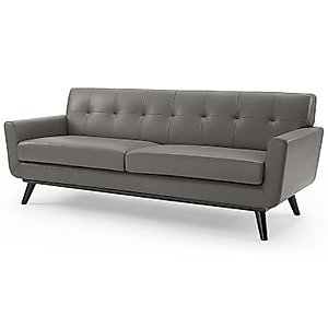 Sofa, Leather, Grey Gray, Modern Contemporary Urban, Living Lounge Room Hotel Lobby Hospitality