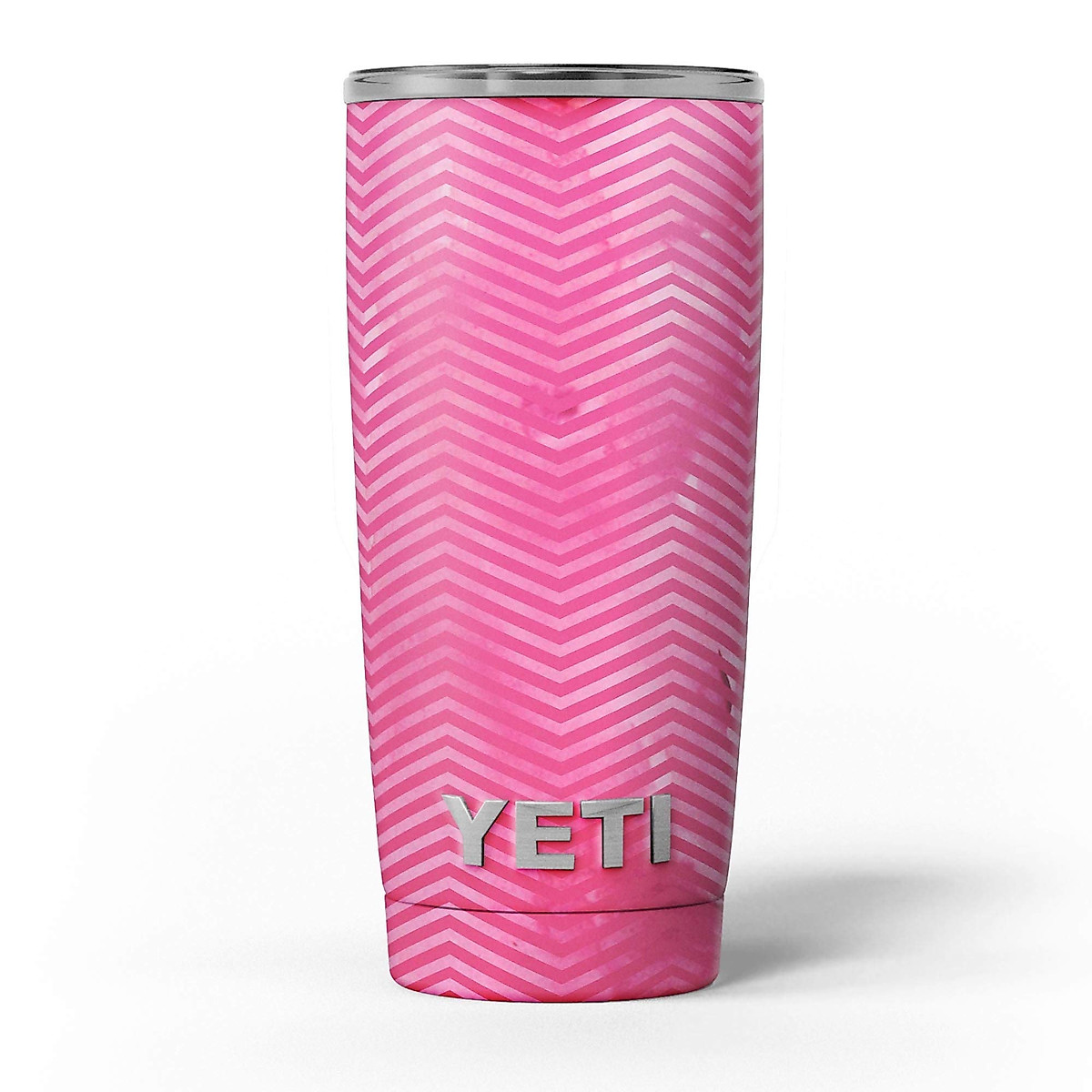 Design Skinz The Vibrant Pink Layers of Chevron - Skin Decal Vinyl Wrap Kit Compatible with The Yeti Rambler Cooler Tumbler Cups