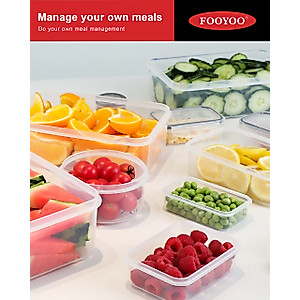 FOOYOO 56 Pcs Large Food Storage Containers Set with Lids (28 Containers & 28 Snap Lids) - Airtight Plastic Containers for Pantry & Kitchen Organization, BPA-Free, Leak-Proof with Labels & Pen