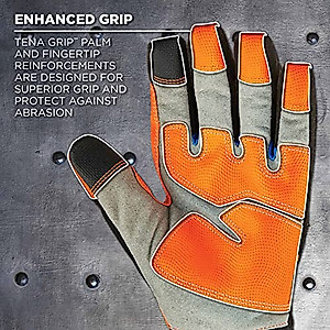 Waterproof Work Gloves, High Visibility, Thermal Insulated, Touchscreen, Enhanced Grip, Ergodyne ProFlex 818WP , Orange
