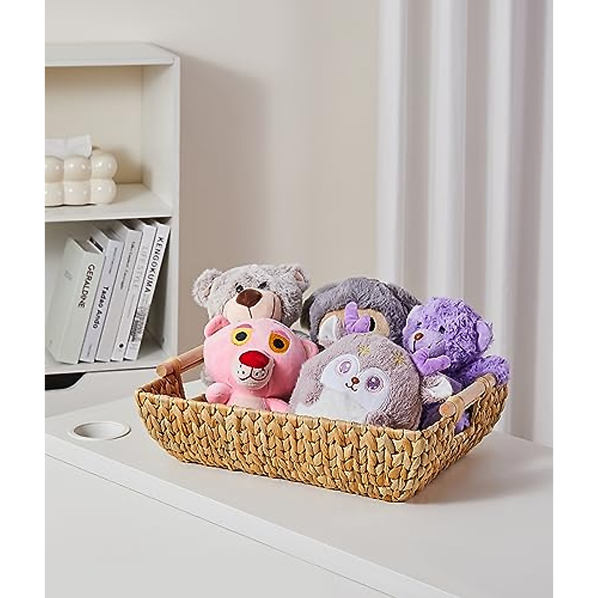 Berdeng Wicker Storage Basket, Large Baskets for Gifts Empty, Small Baskets for Organizing, Woven Storage Baskets for Shelves, Toy Basket, Set of 3(Sea Grass)