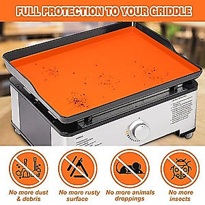 BYKITCHEN Silicone Griddle Mat for Blackstone 17 inch Griddle, Grill Cover for Small Blackstone Griddle, 17 inch Griddle Accessories, Outdoor Protective Portable Tabletop Silicone Griddle Cover