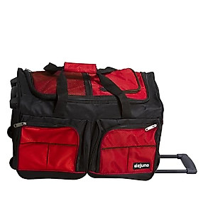 Dejuno 20-Inch Carry-on Rolling Duffle Bag, Red, One Size