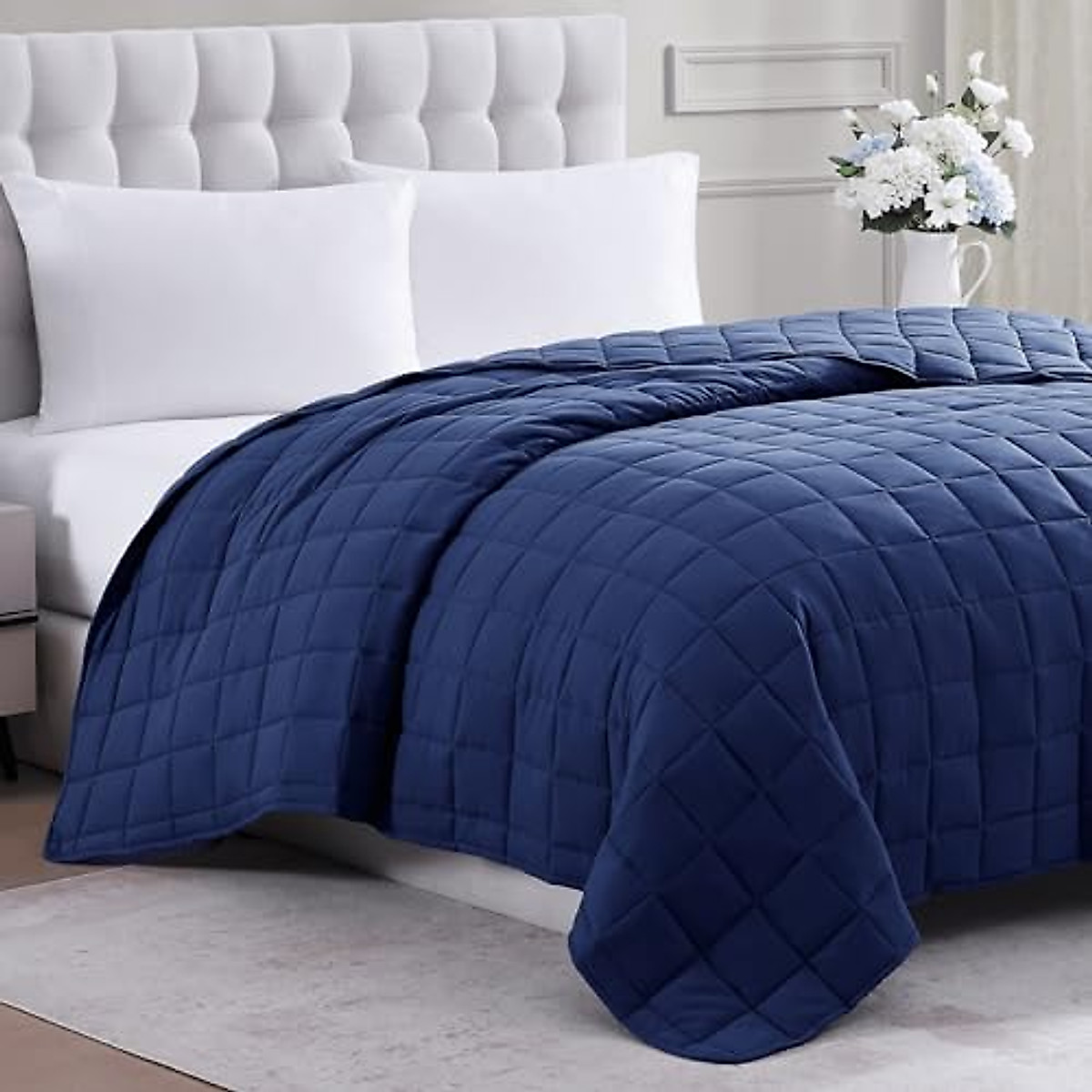 Casa Platino Navy Blue Blanket Twin Size - Pre-Washed Twin Blanket Only - Lightweight Twin Blanket Kids - All Season Twin Blanket - Premium Microfiber Down Alternative Twin Size Bed Blanket