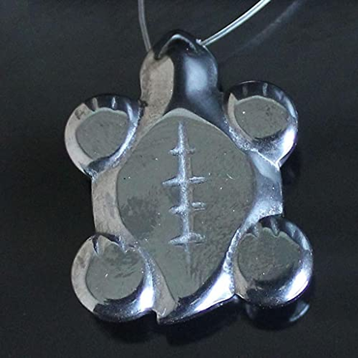 Gemstone crystal Hematite turtle pendant bead for necklace 1''