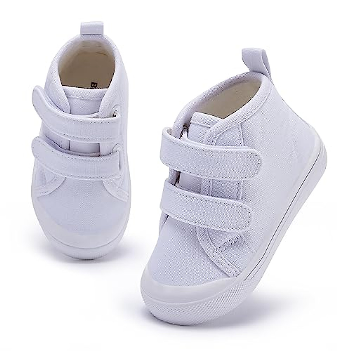 BMCiTYBM Baby Canvas Shoes Boys Girls Walking Sneakers Infant First Walkers Anti-Slip 6 9 12 18 24 Months White 12-18 Months Toddler