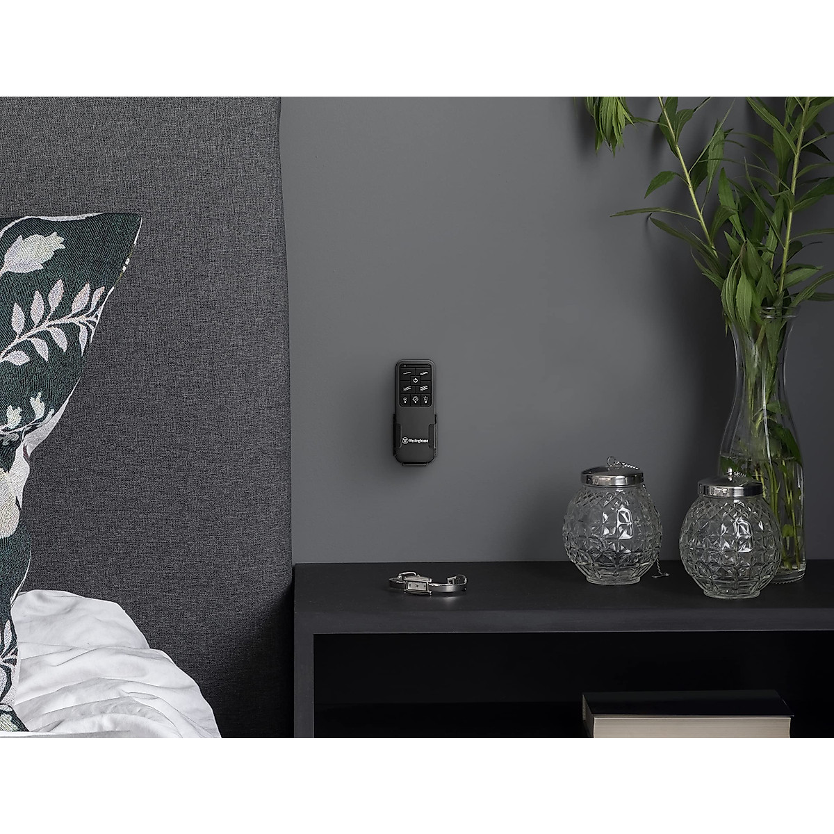 Westinghouse 7787900 Four Speed Black Ceiling Fan Remote Control with Backlit Buttons