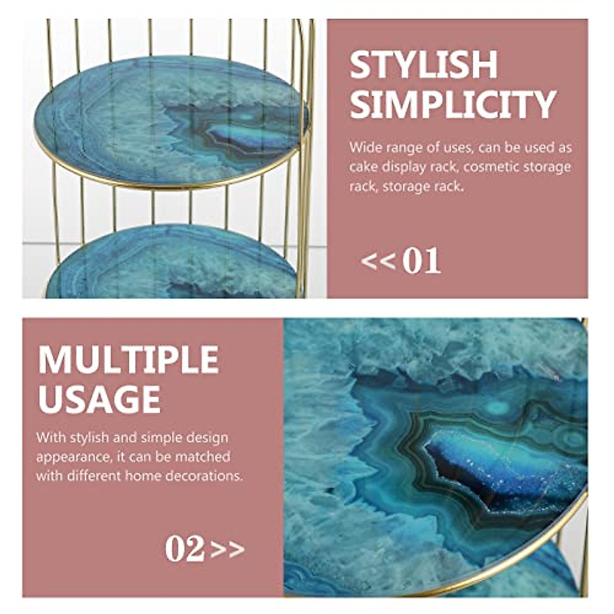 Minkissy Makeup Organizer Cosmetics Iron Storage Rack Bathroom Countertop Organizer, Birdcage Shape- Cosmetic Rack Double Layer