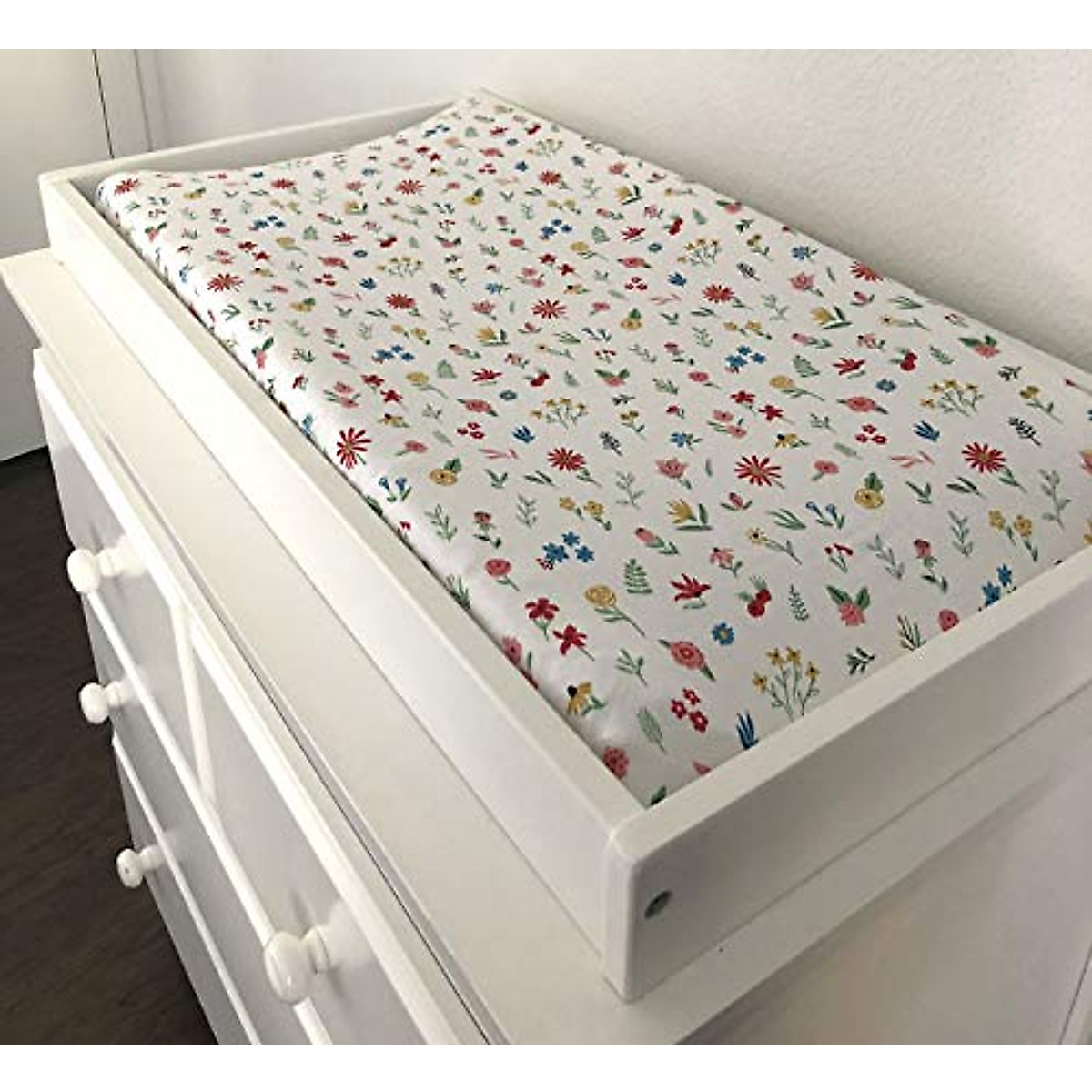 Changing Pad Cover Floral Organic Cotton for Girls (Changing Pad)
