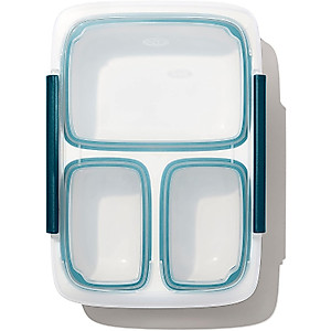 OXO Good Grips Prep & Go Divided Container 4.1 Cups/1 L - Leakproof Food Storage, Pack of 4