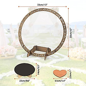 Ikkle Wedding Guest Book & Wooden Hearts Wedding Decoration Set, Guest Book Picture Frame Wedding, 87 Wooden Hearts, Storage Box, Blackboard, Guest Book Alternative