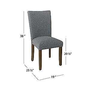Homepop Home Decor | Upholstered Parsons Dining Chairs | Dining Chairs Set of 2 | Decorative Home Furniture, Gray Woven Fabric