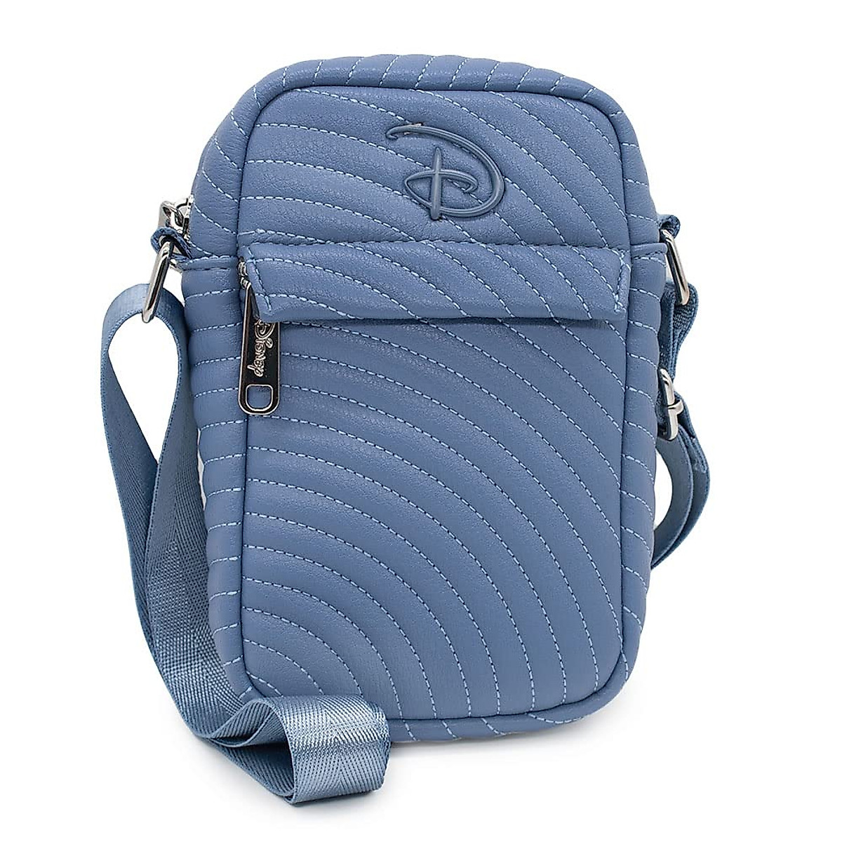 Disney Bag, Cross Body, Signature D Logo, Blue, Arch Stitch, Blue, Vegan Leather