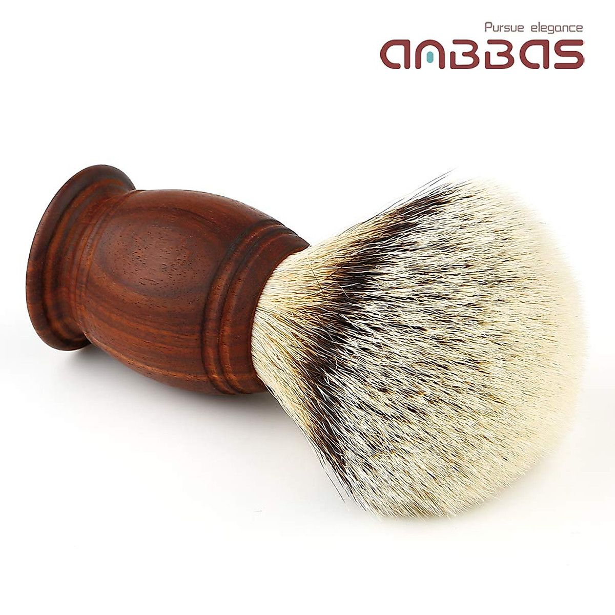 Anbbas 4.9inches Giant Shaving Brush Silvertip Badger Hair Quality Rosewood Handle, Perfect with Shaving Soap Cream, DE Straight Razor for Mens Close Shave