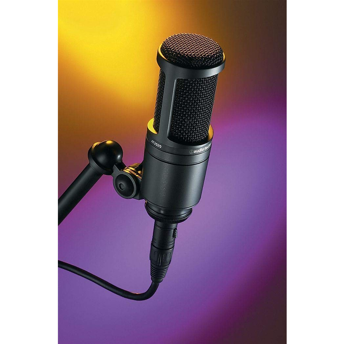 Audio-Technica AT2020 Studio Recording Microphone-Cardioid Condenser Mic Bundle with Rockville RDMS70 Desktop Mic Stand with Boom with Steel Round Base with Adjustable Height