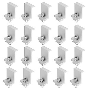 20Pcs Solar Panel Mounting End Clamp Aluminum Adjustable Z Bracket Solar Panel Assembly Accessories Fit 1.57"-1.77" (40mm-45mm) Thickness PV Panel for RV Boat Off Grid Roof Solar Motor Home Roof