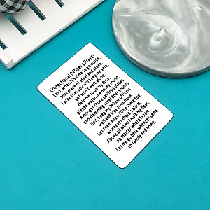 Correctional Officer Prayer Gifts Engraved Wallet Insert Card for Correctional Officer Christian Gifts Religious Jewelry Thanksgiving Gifts Valentines Christmas Birthday Gifts for Correctional Officer