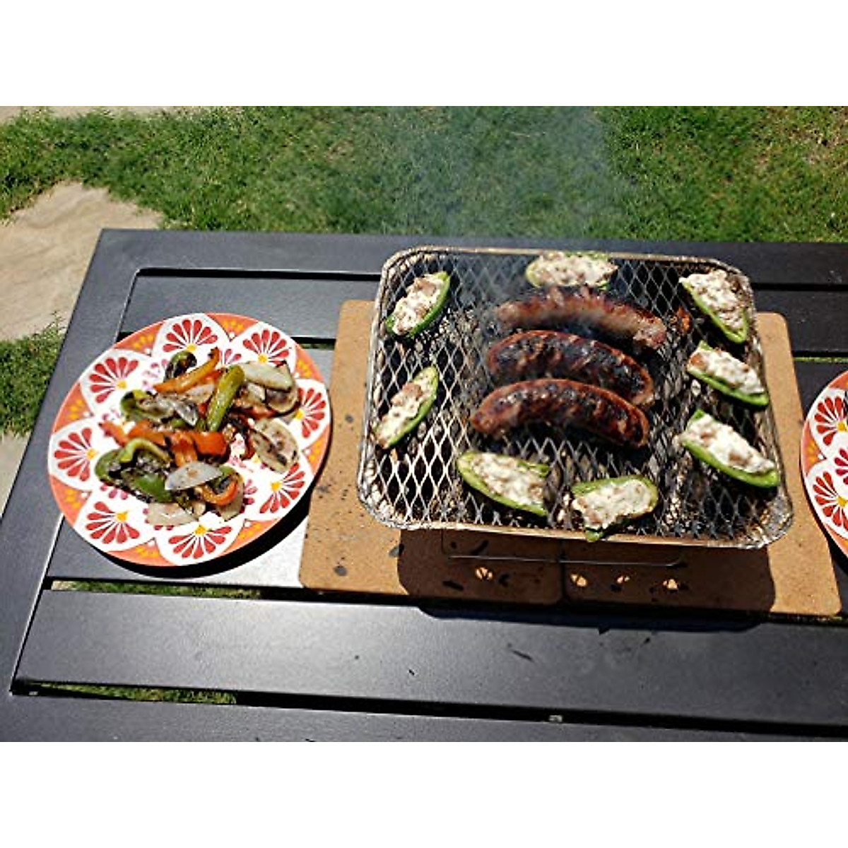 CHARBOX, Fun Pack (1-4 People) Disposable BBQ Charcoal Grill/Portable/Ready to Use/Lasts 3 Hrs!!/Recyclable/Barbecue Grill/Eco Friendly - Great for Camping,Tailgate & Backyard Parties!!!
